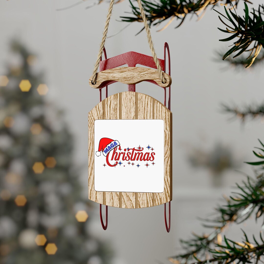 MAGA Christmas Sled Ornament - Etsy