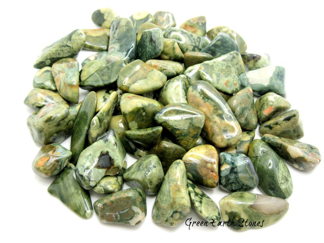 Rainforest Rhyolite Tumbled Stones, Two, Small, Pocket Stone, Crystal ...