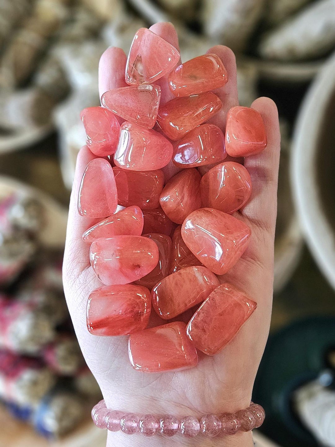 Cherry Obsidian, Strawberry Obsidian, One, Tumbled Stone, Rock Hound ...