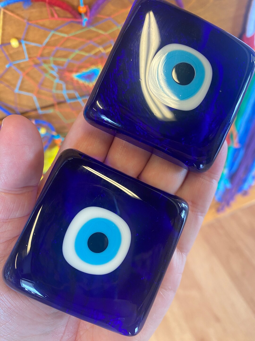 Glass Evil Eye Paperweight, Blue Evil Eye, Home Decor, Protection, - Etsy