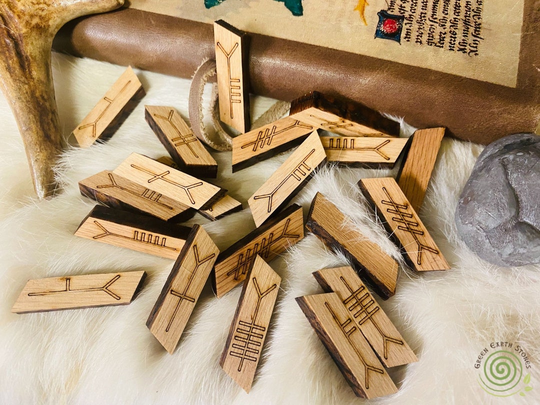 Oak Celtic Ogham Staves, Divination, Magic, - Etsy