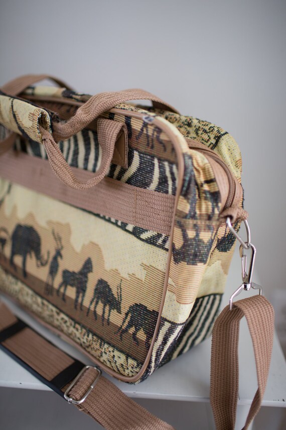 Vintage Safari African Travel Luggage Carry-On Weeken… - Gem