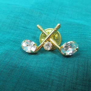Golfer Gift golf Clubs Tie Tack Hat Pin Gold Tone Clear - Etsy