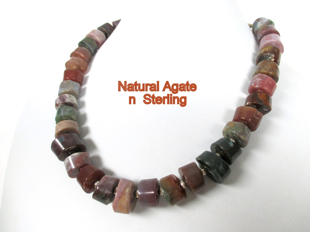 Chunky Agate Slices Large Round Variegated Stones W/ Sterling - Etsy
