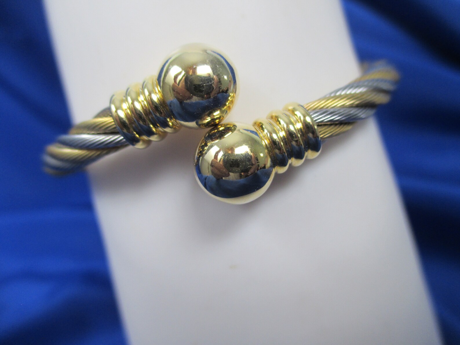 Gleaming By-Pass Cuff Twist Gold & Silver Tone Bracelet Gold | Etsy