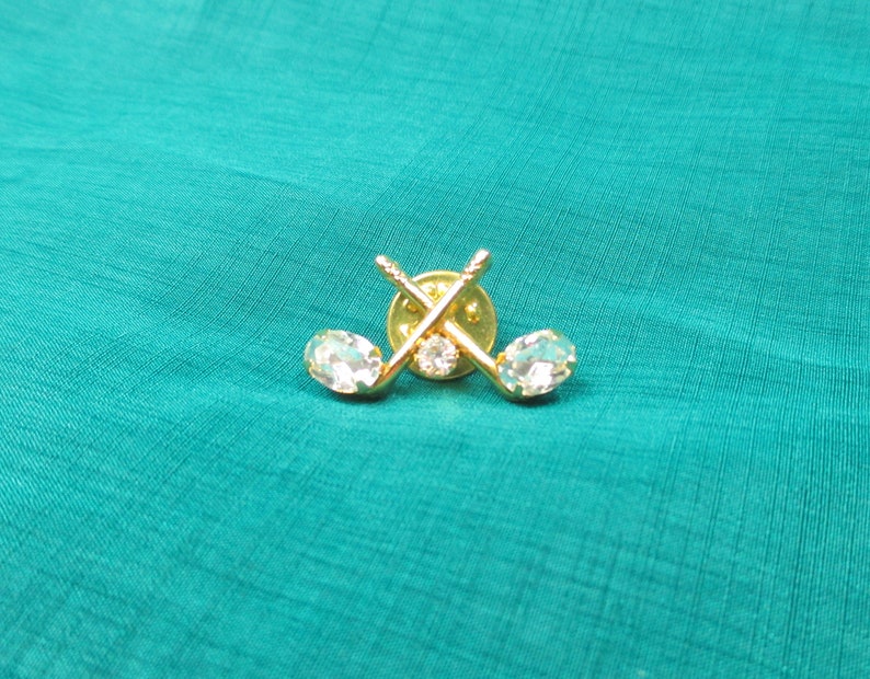 Golfer Gift golf Clubs Tie Tack Hat Pin Gold Tone Clear - Etsy