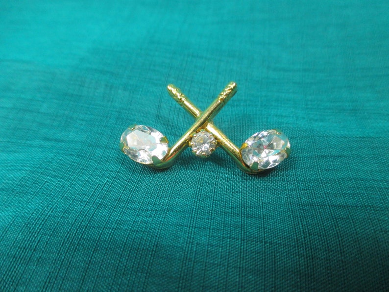 Golfer Gift golf Clubs Tie Tack Hat Pin Gold Tone Clear - Etsy