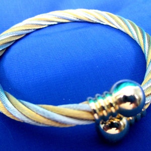 Gleaming By-pass Cuff Twist Gold & Silver Tone Bracelet gold Tone Ends ...