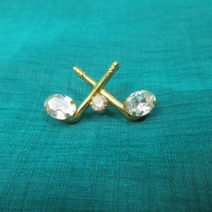 Golfer Gift golf Clubs Tie Tack Hat Pin Gold Tone Clear - Etsy