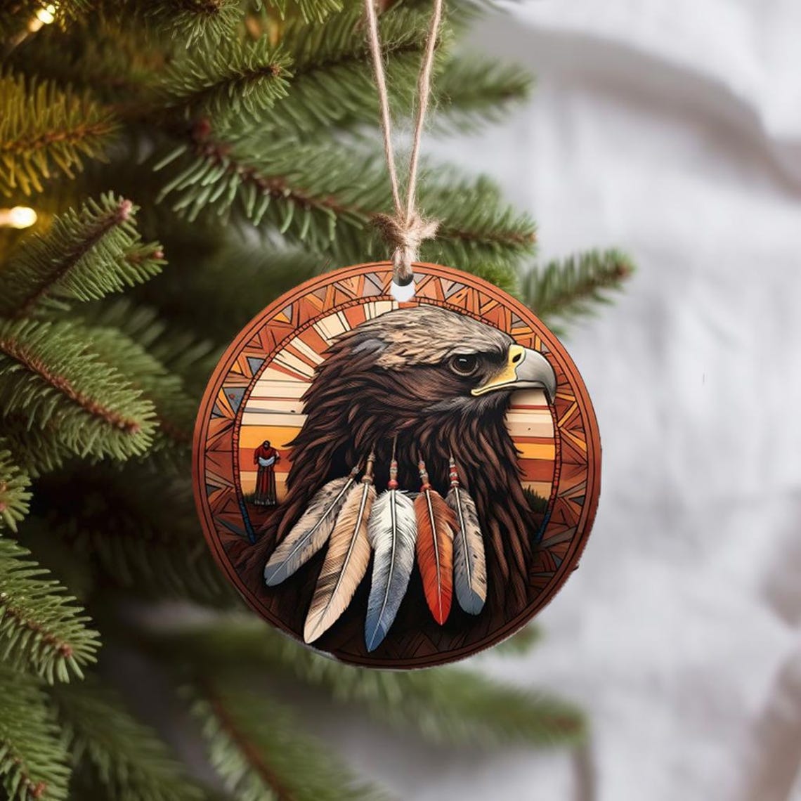 Native American Tribal Ornament, Cultural Christmas Decoration ...