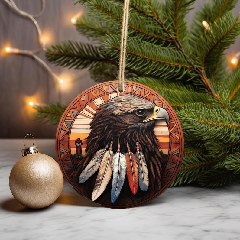 Native American Tribal Ornament, Cultural Christmas Decoration ...