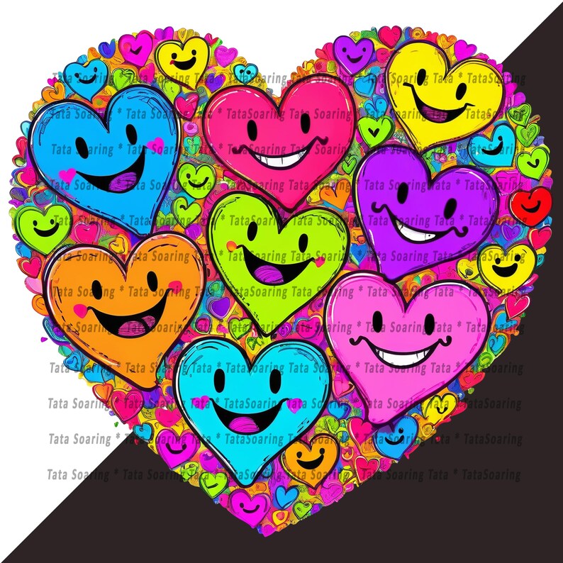 Colorful Heart Clipart Set, Valentine Hearts PNG Clipart Bundle - Etsy