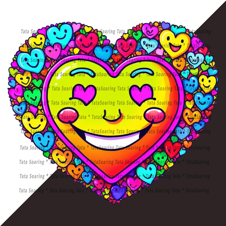 Colorful Heart Clipart Set, Valentine Hearts PNG Clipart Bundle - Etsy