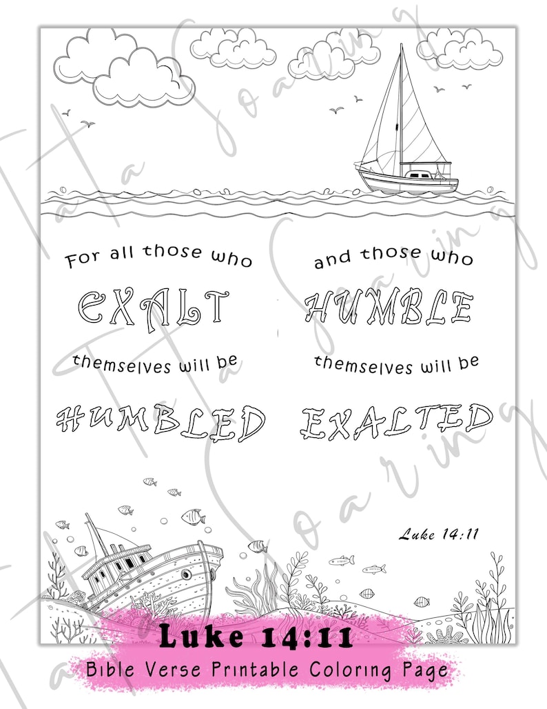 Luke 14:11 Coloring Page - Bible Verse, Kids' Christian Activity ...