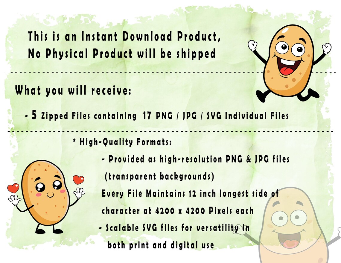 Potato Emotions Clip Art Bundle - Etsy