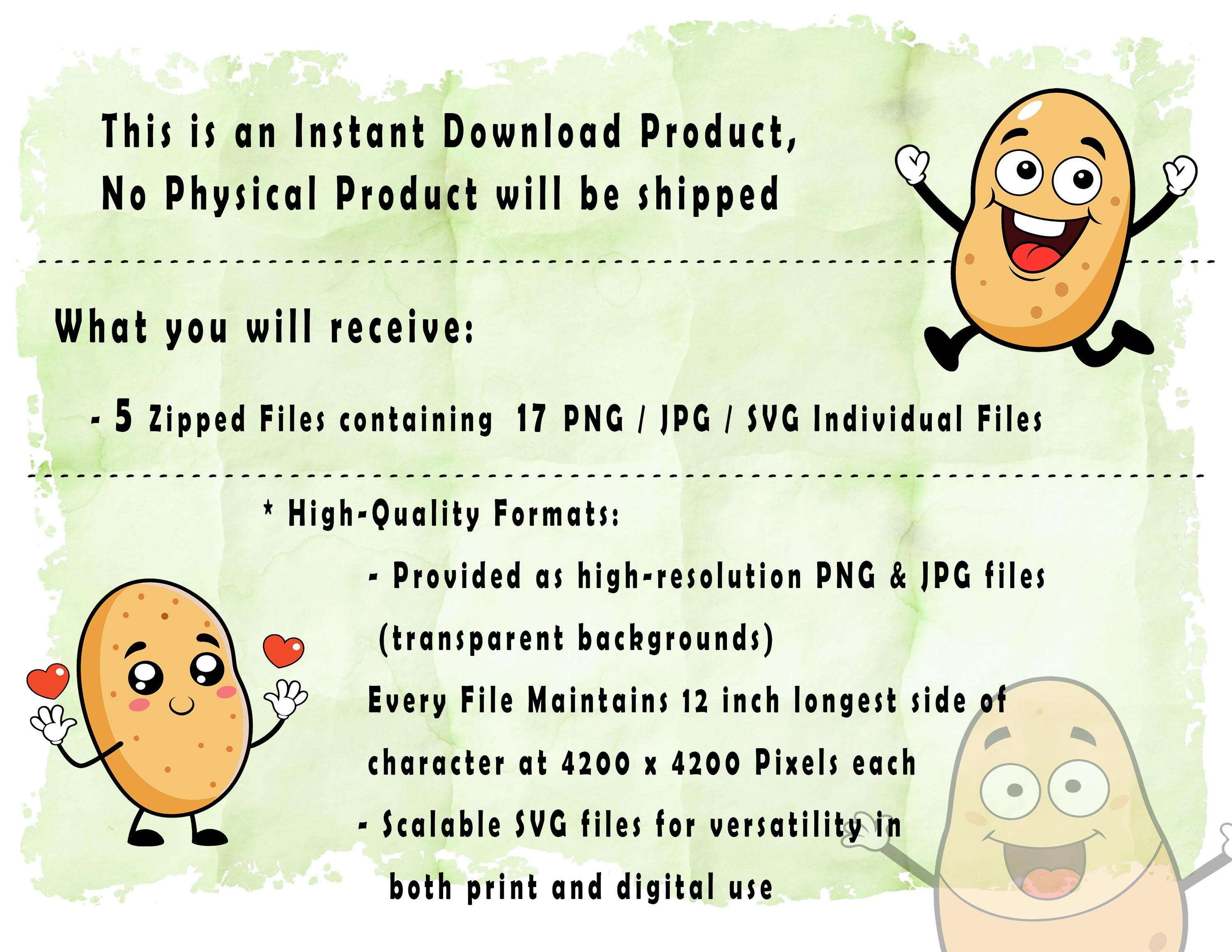 Potato Emotions Clip Art Bundle - Etsy
