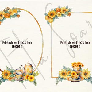 Tea Party Clip Art Bundle Set, Afternoon Tea Pngs, Marigold Flowers ...