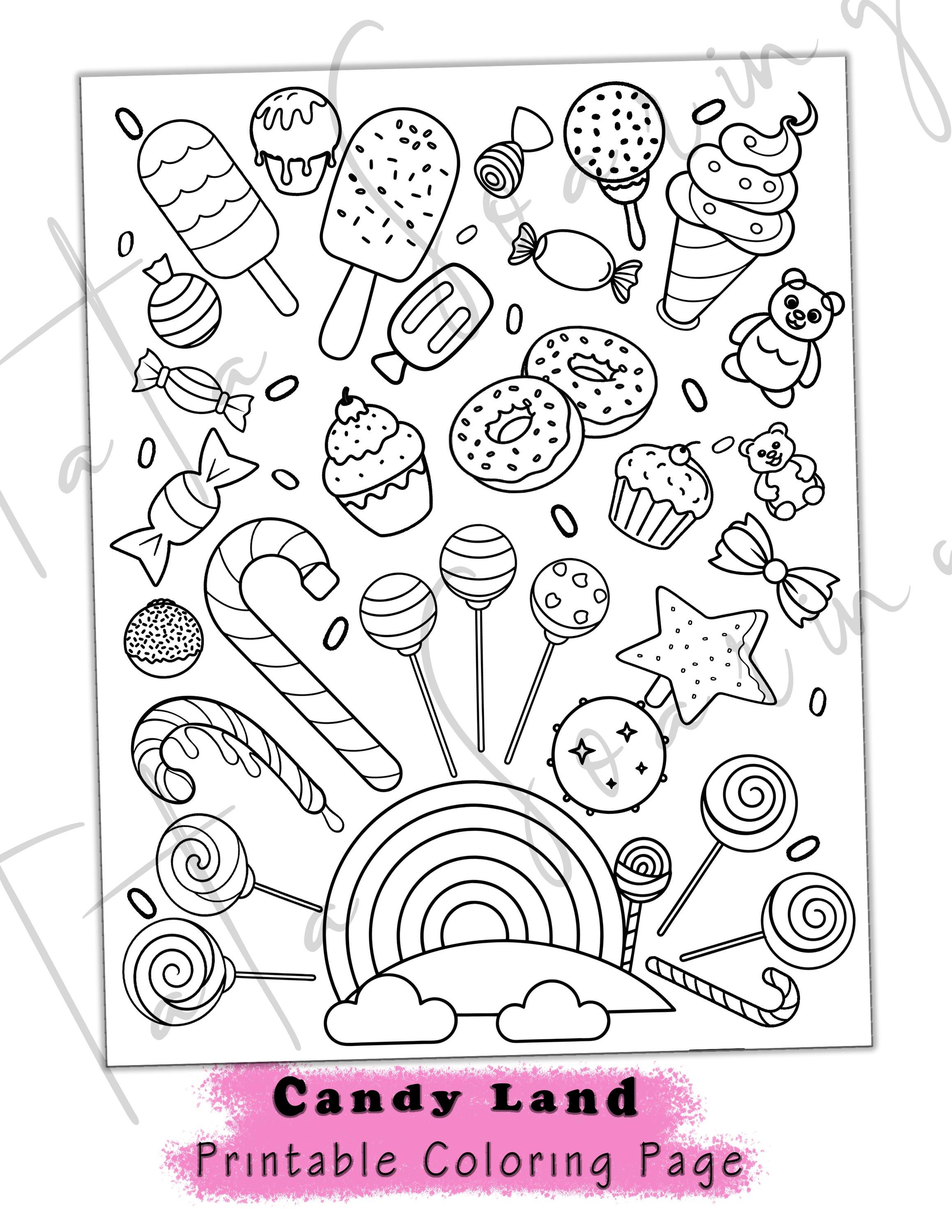 Printable Candy Land Coloring Page - Etsy