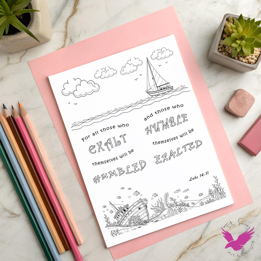 Luke 14:11 Coloring Page - Bible Verse, Kids' Christian Activity ...