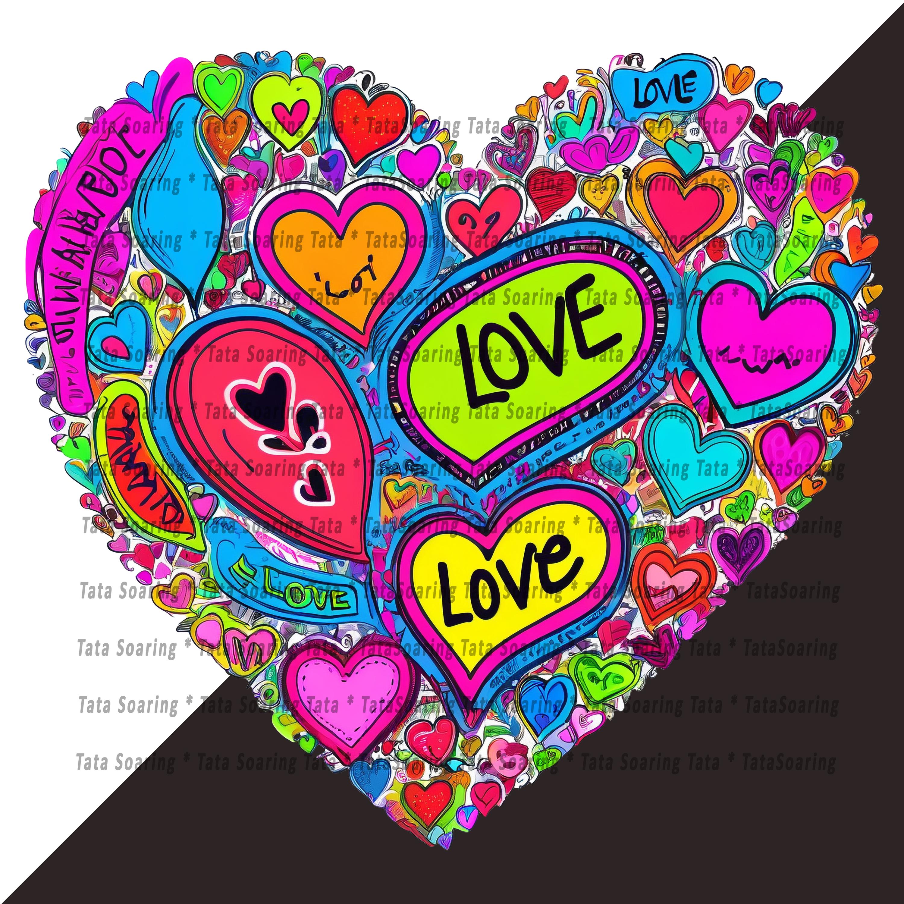 Colorful Heart Clipart Set, Valentine Hearts PNG Clipart Bundle - Etsy