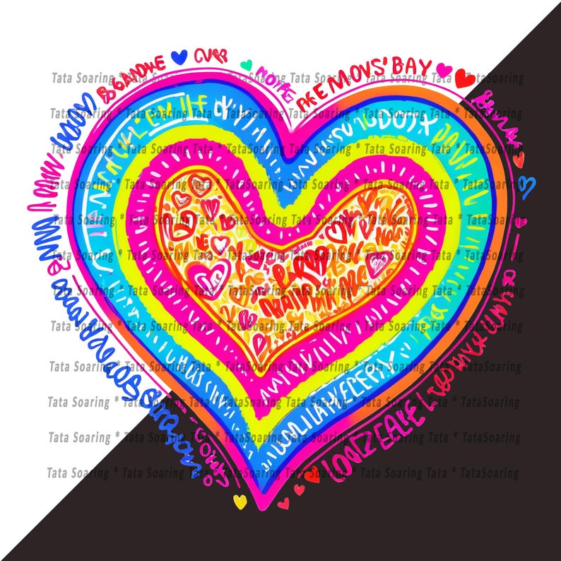 Colorful Heart Clipart Set, Valentine Hearts PNG Clipart Bundle - Etsy
