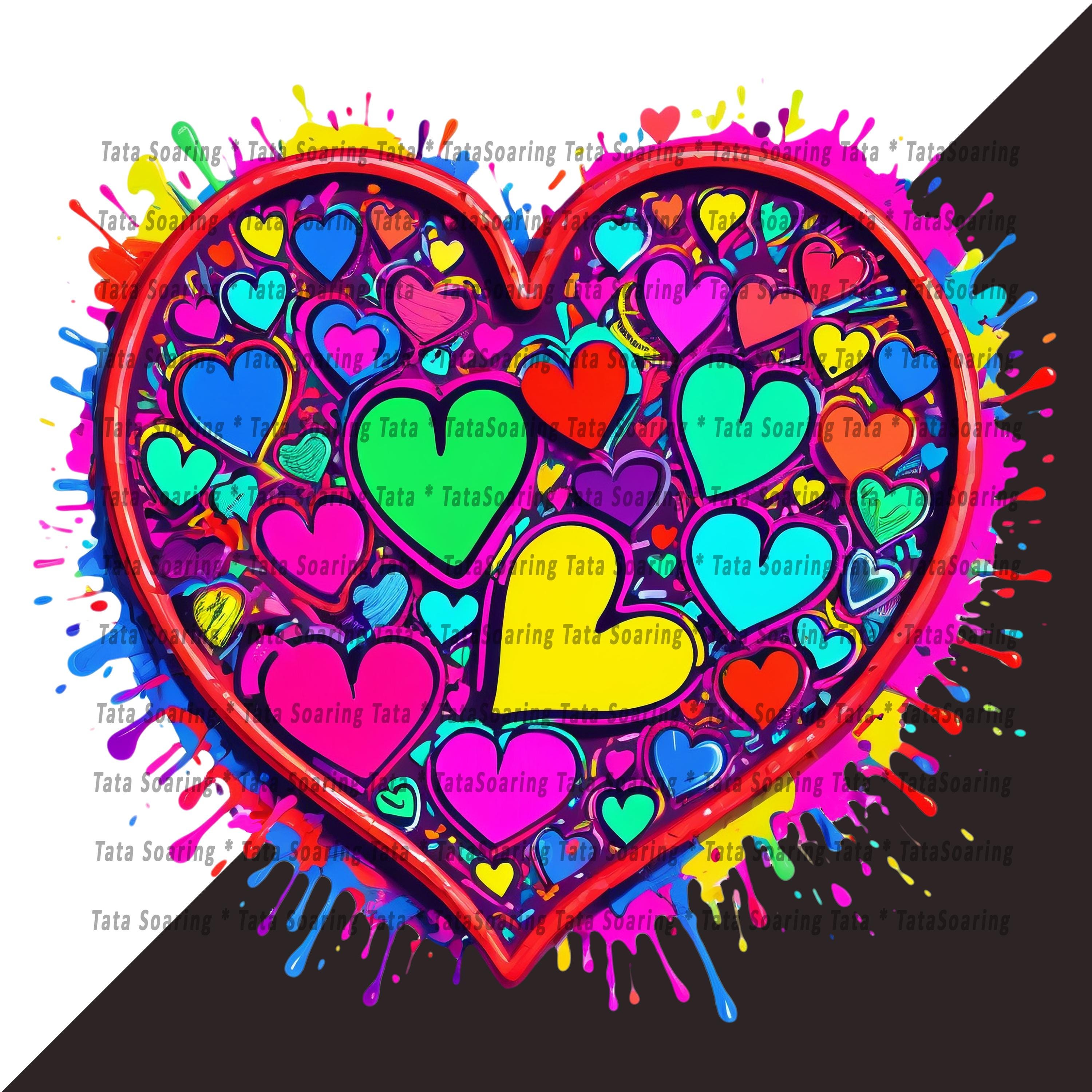 Colorful Heart Clipart Set, Valentine Hearts PNG Clipart Bundle - Etsy