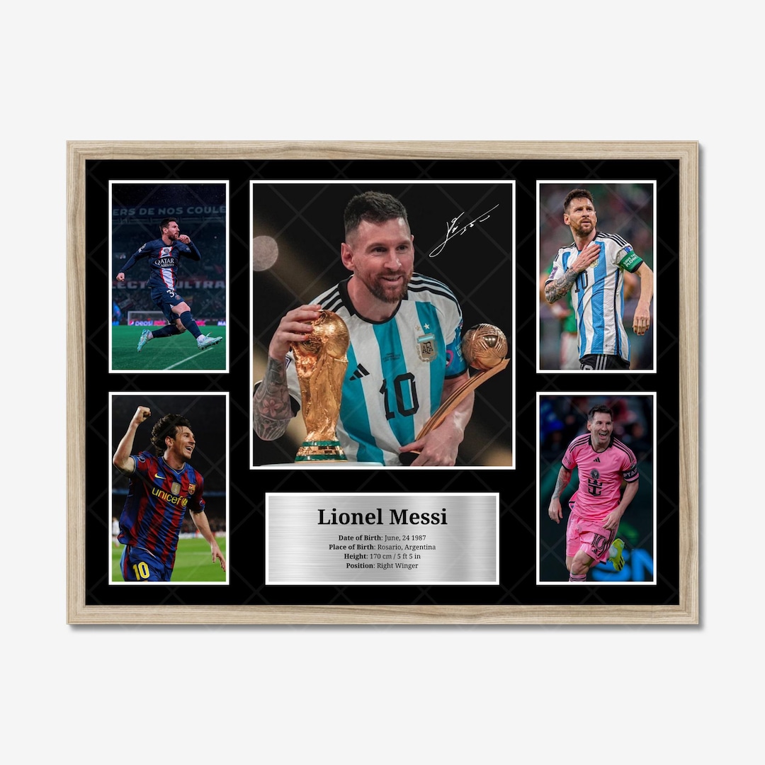 Lionel Messi Poster, Messi Signed Wall Art, Barcelona Print, Argentina ...