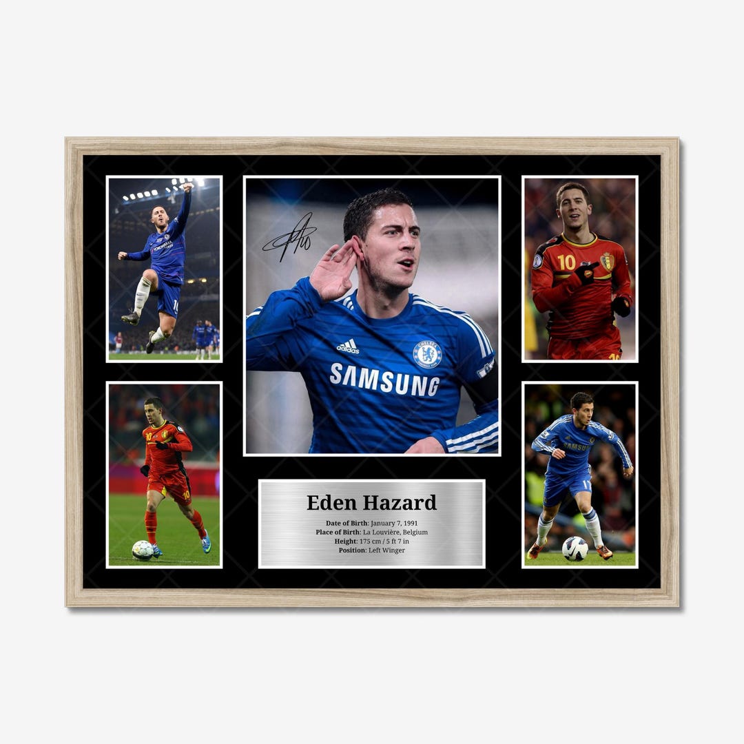 Eden Hazard Poster, Hazard Signed Wall Art, Chelsea Print, Belgium ...
