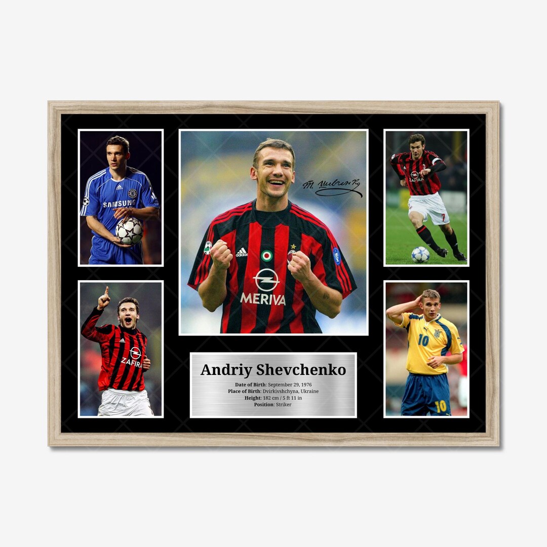 Andriy Shevchenko Poster, Shevchenko Signed Wall Art, AC Milan Print ...