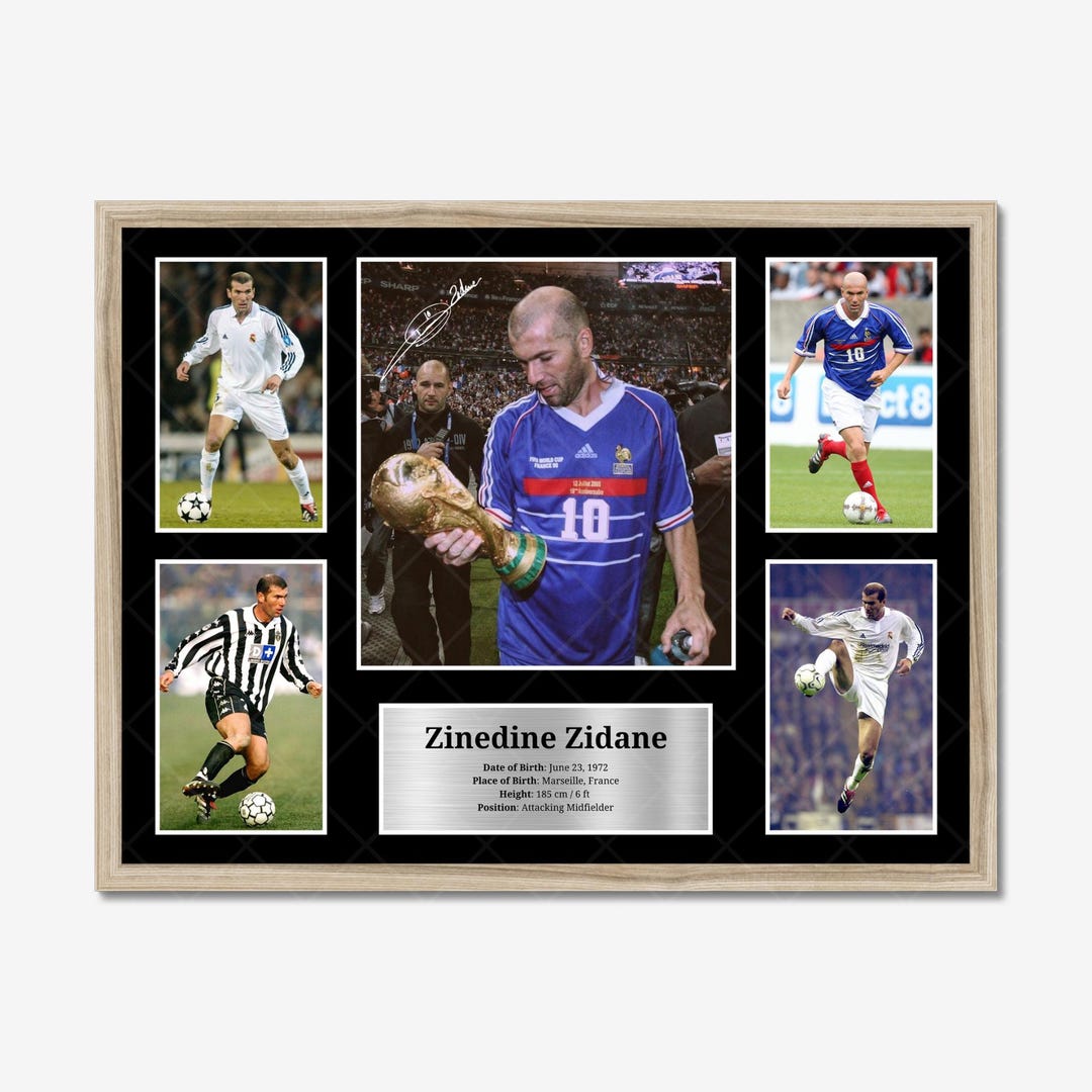Zinedine Zidane Poster, Zidane Signed Wall Art, Real Madrid Print ...