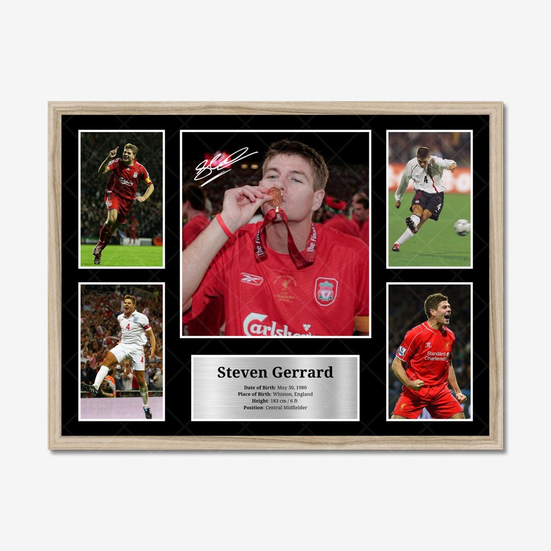 Steven Gerrard Poster, Gerrard Signed Wall Art, Liverpool Print ...