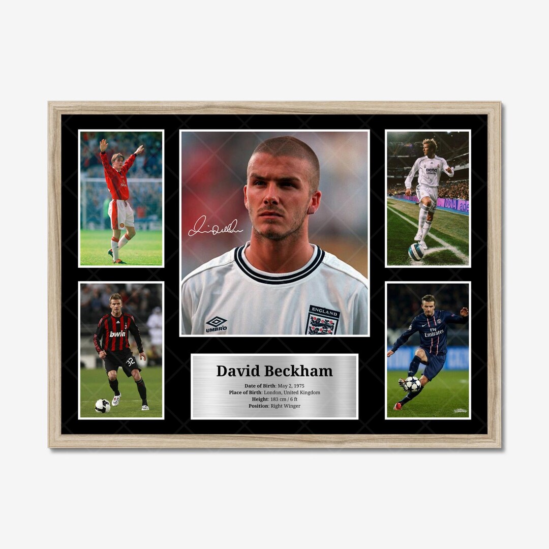 David Beckham Poster, Beckham Signed Wall Art, Manchester United Print ...