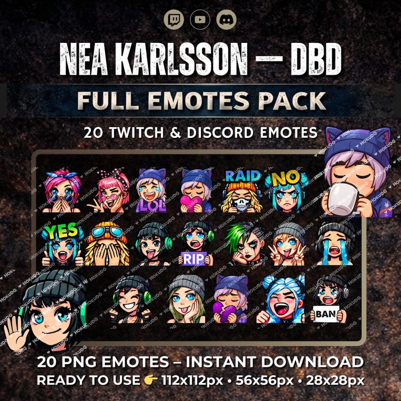 Nea Karlsson Emotes Pack – 20 DBD Twitch & Discord Emotes | Gamer ...