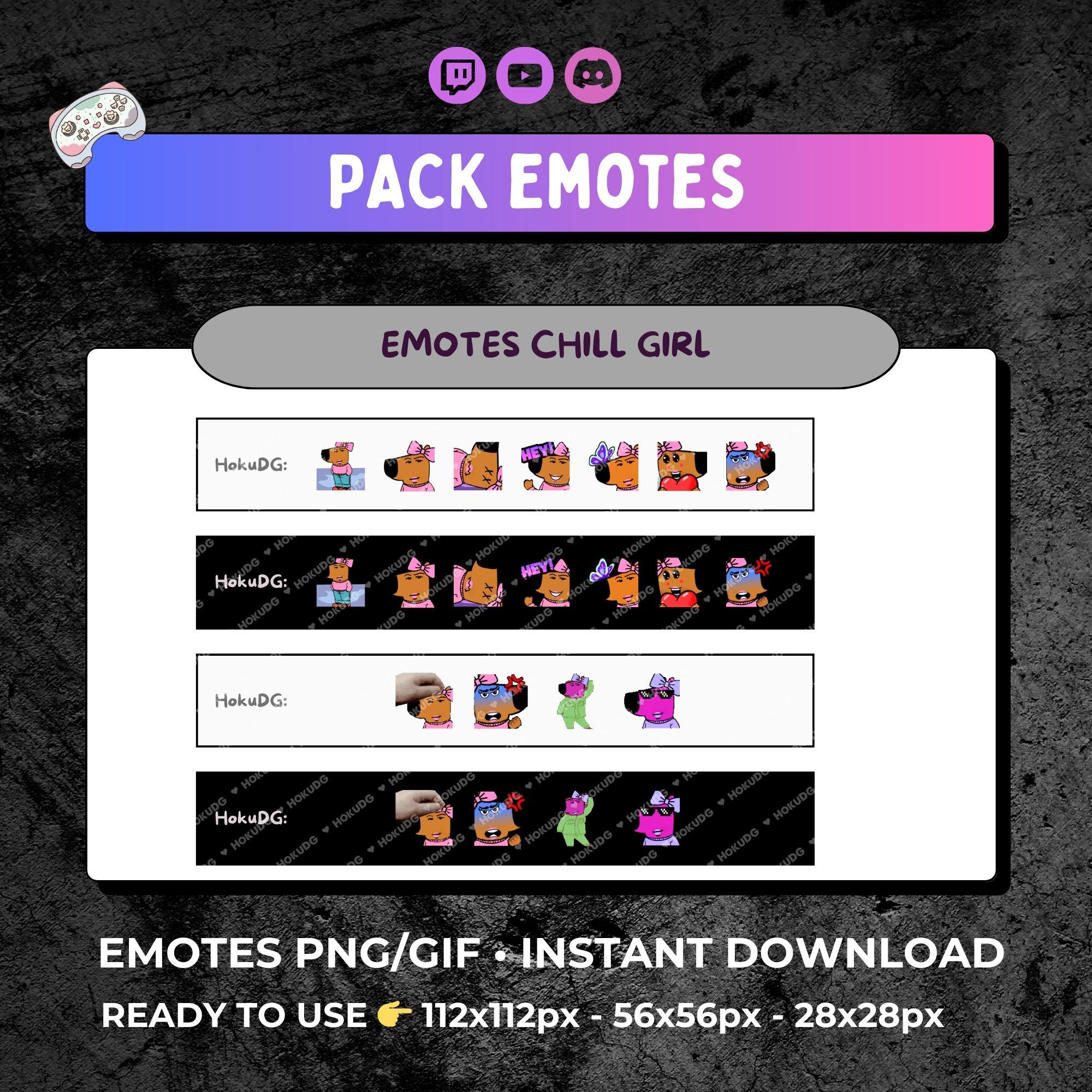 Chill Girl Emotes Pack and Animated Emotes Perfect for Twitch and ...