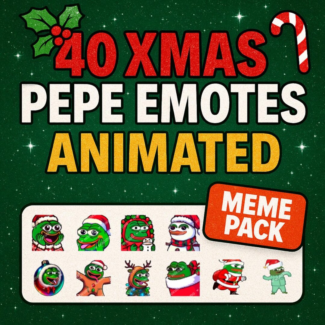 40 Christmas Pepe Meme Animated Emotes Pack - Etsy UK