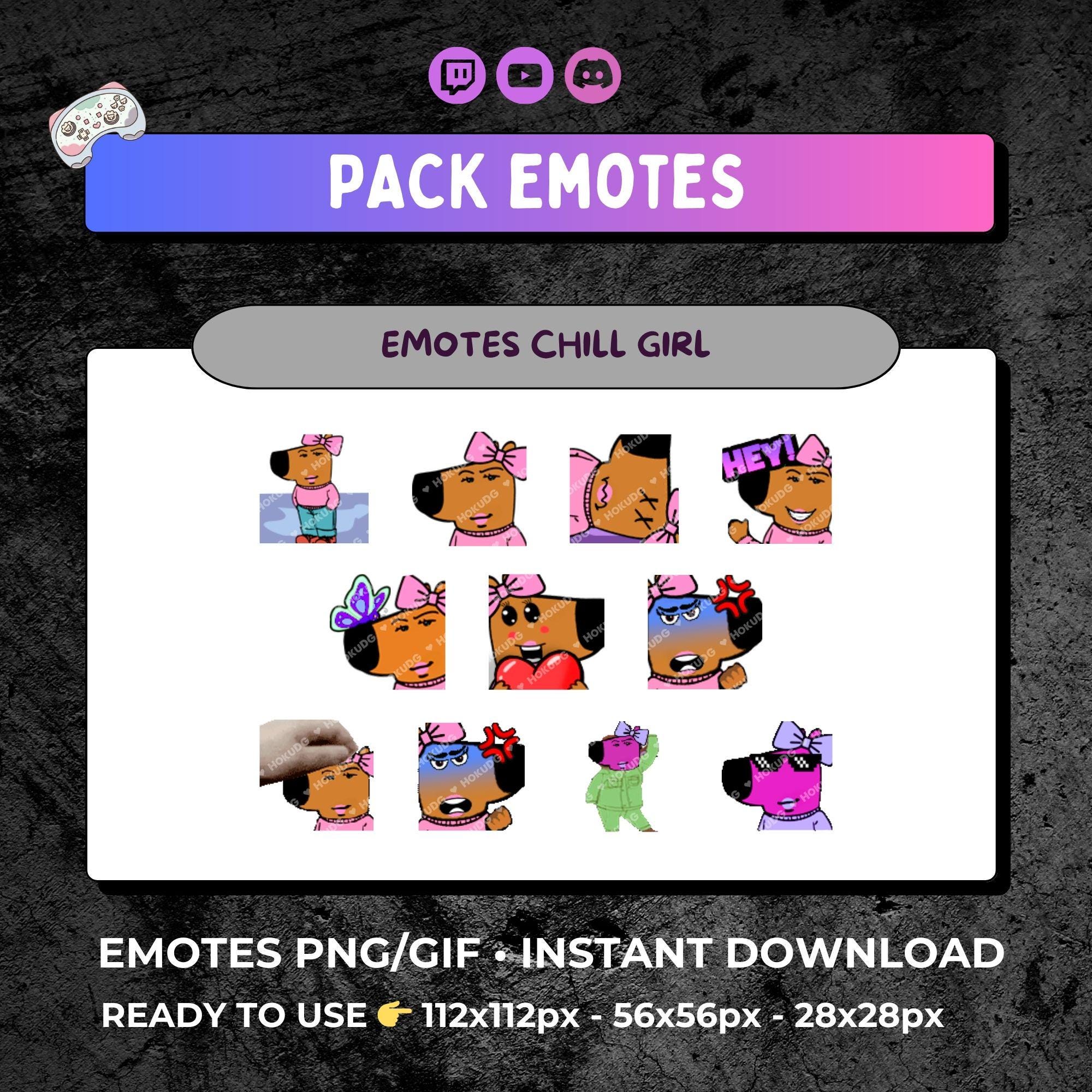 Chill Girl Emotes Pack and Animated Emotes Perfect for Twitch and ...