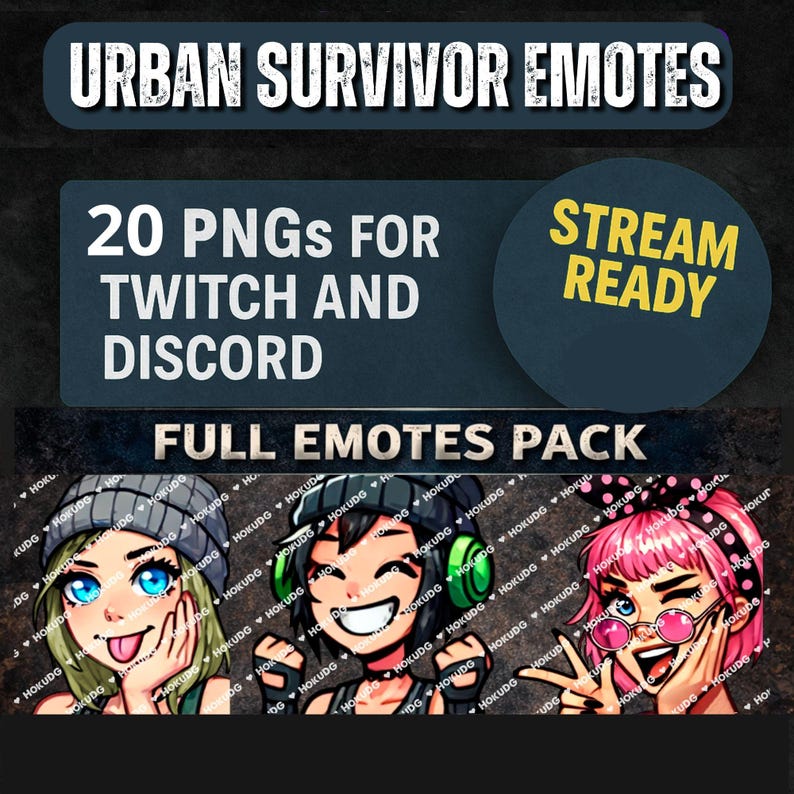 Urban Survivor Emotes Pack – 20 Horror Game Twitch & Discord Emotes ...