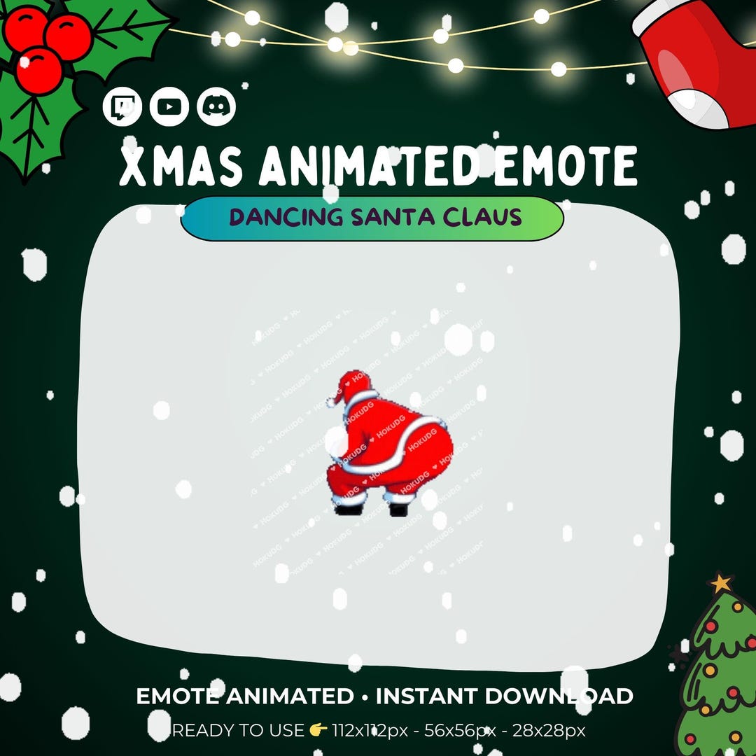 Animated Christmas Santa Emote: Boost Your Stream Festive Vibes for ...