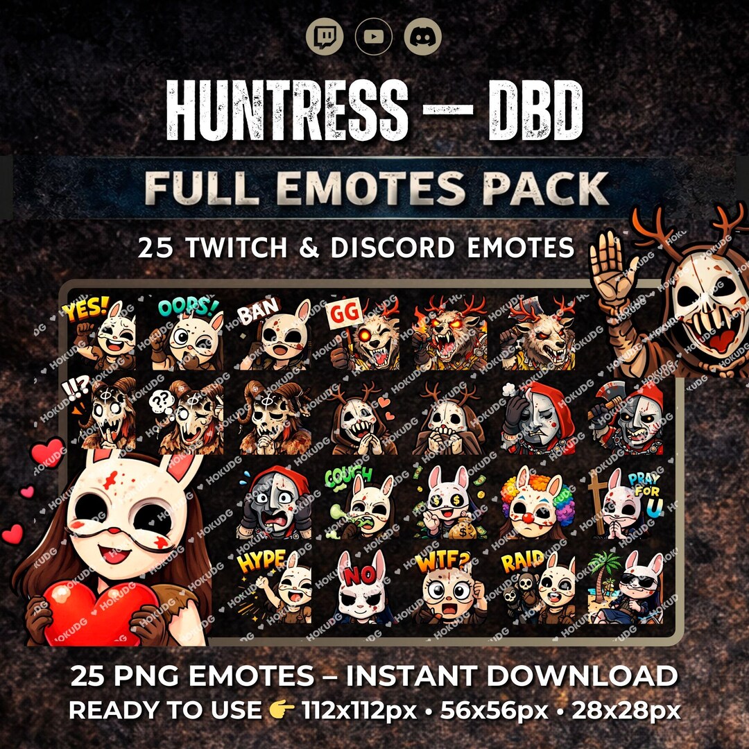 Forest Hunter Twitch Emotes Pack | 25 Horror Emotes Game Inspired - Etsy