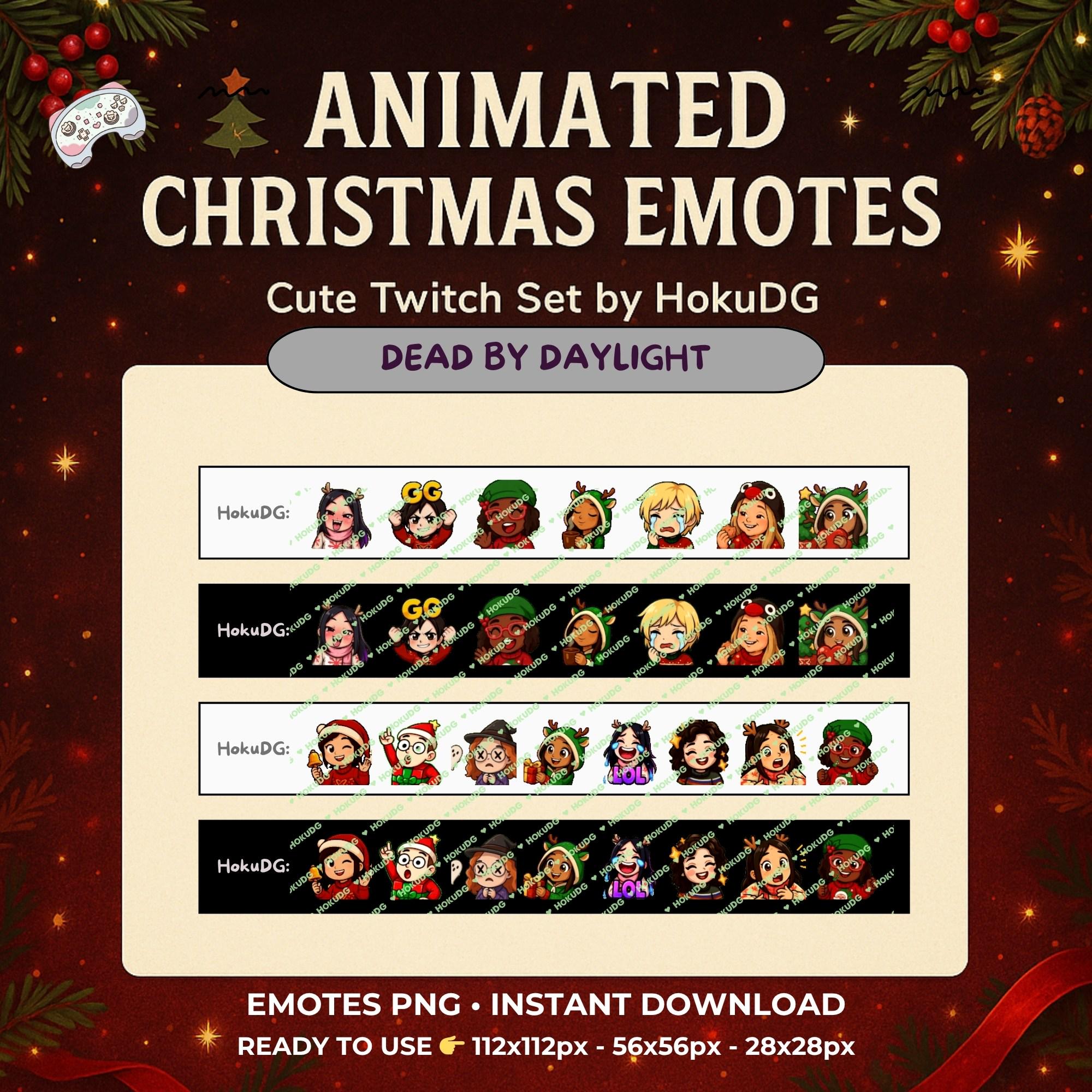 DBD Christmas Animated Emotes Pack • Twitch • Holiday Streamer Pack Gif ...