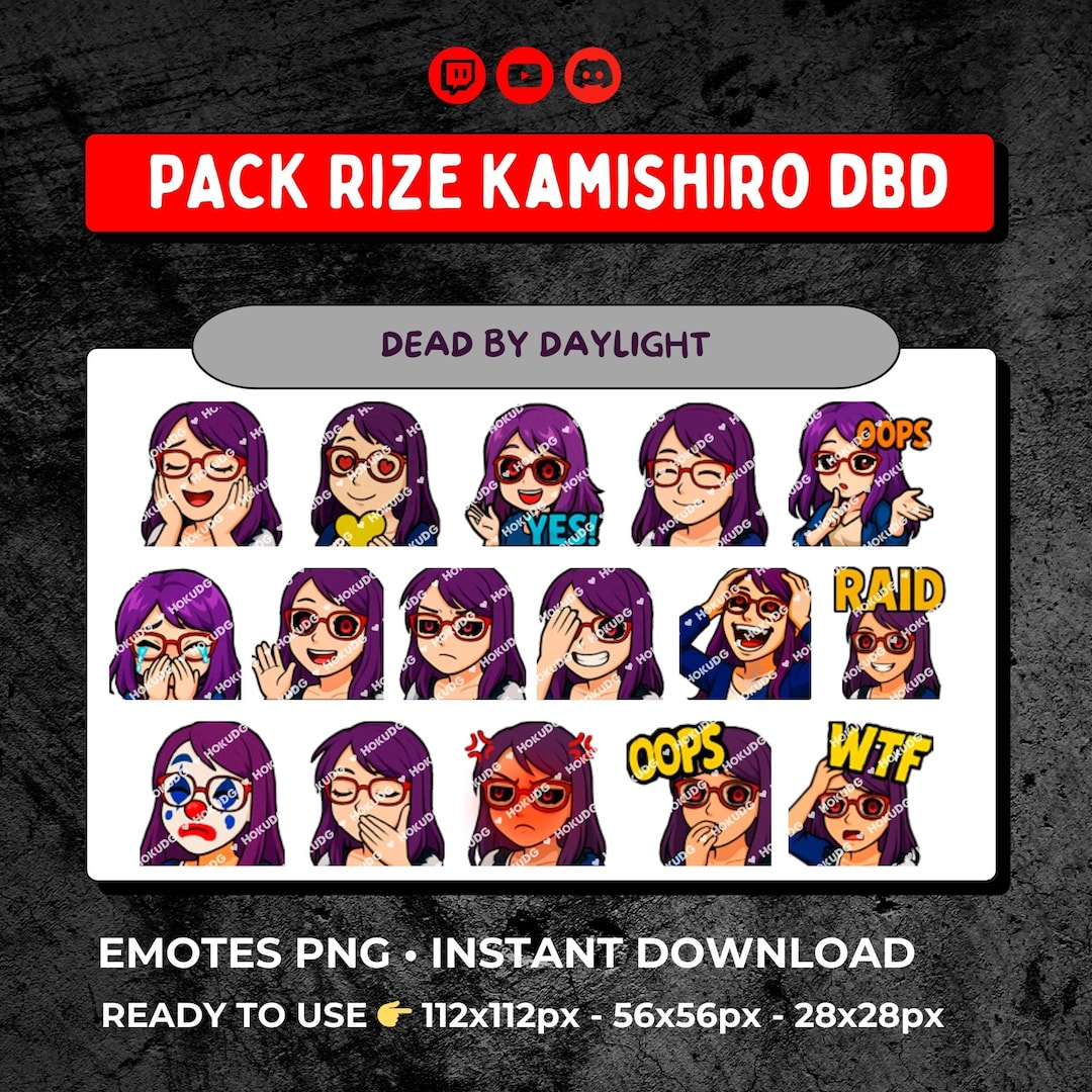 Rize Kamishiro Emotes – 16 Pngs for Twitch & Discord | Anime Reaction ...