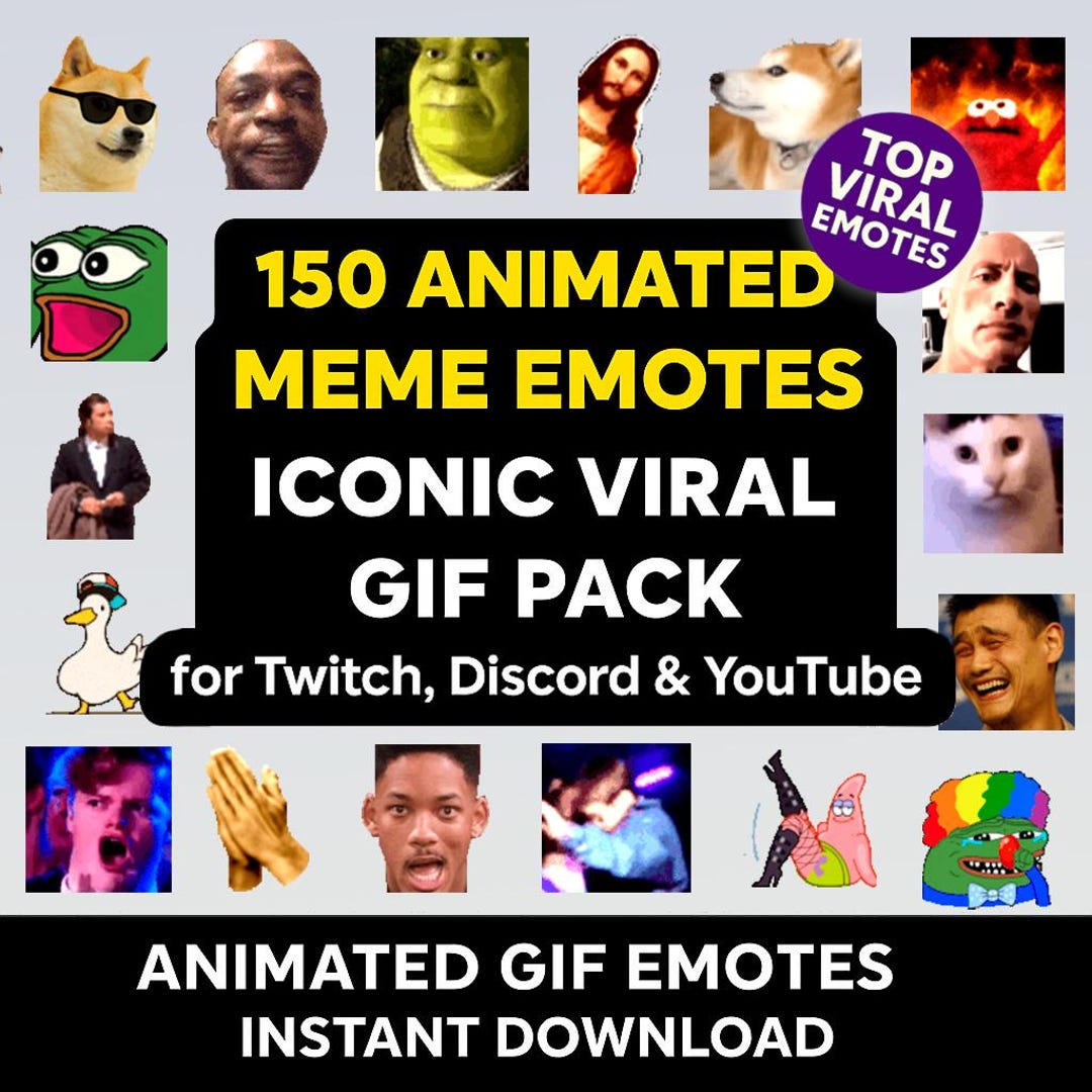 Animated Meme Emotes Pack: 150 Viral Gifs for Twitch, Discord & Youtube ...