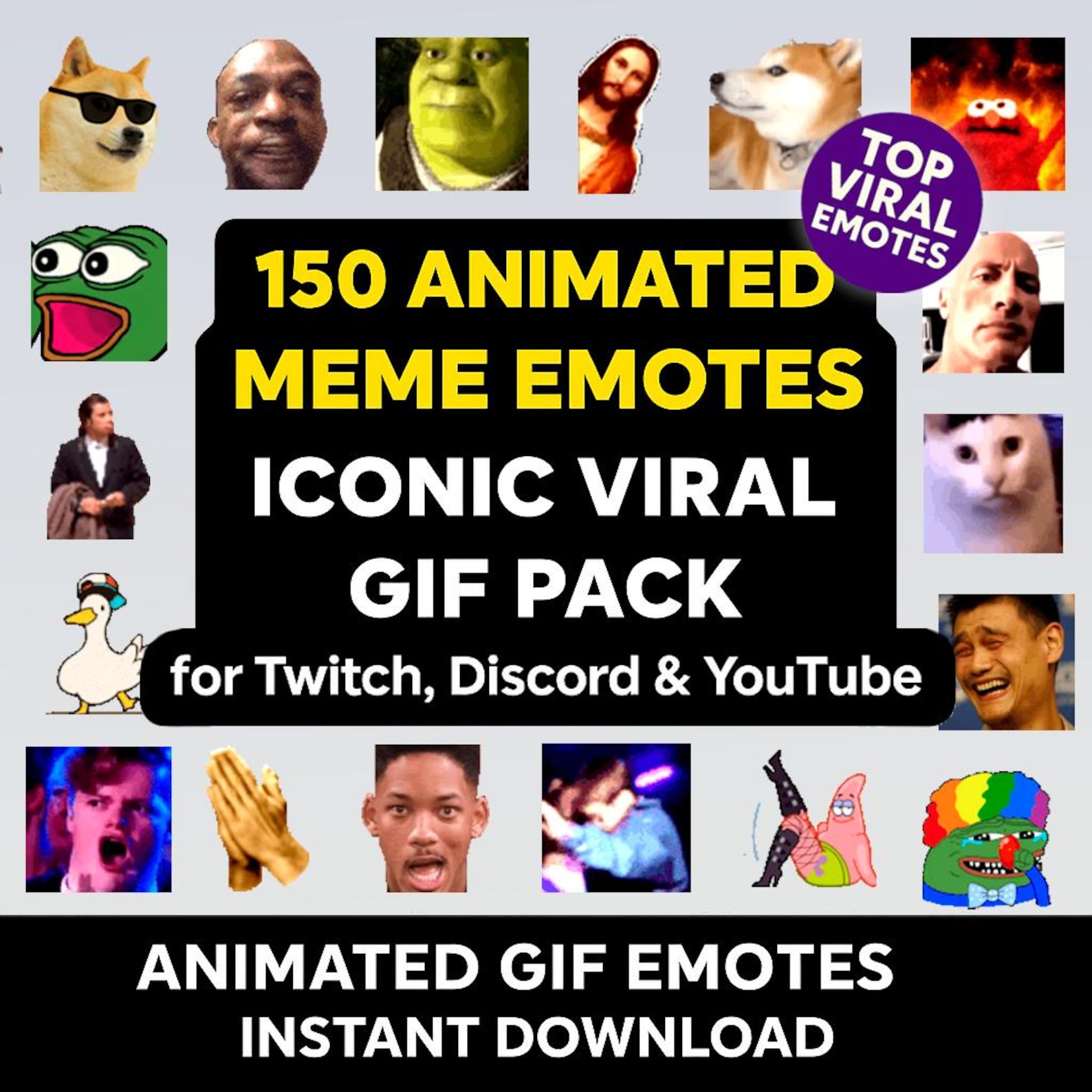 Animated Meme Emotes Pack: 150 Viral Gifs for Twitch, Discord & Youtube ...