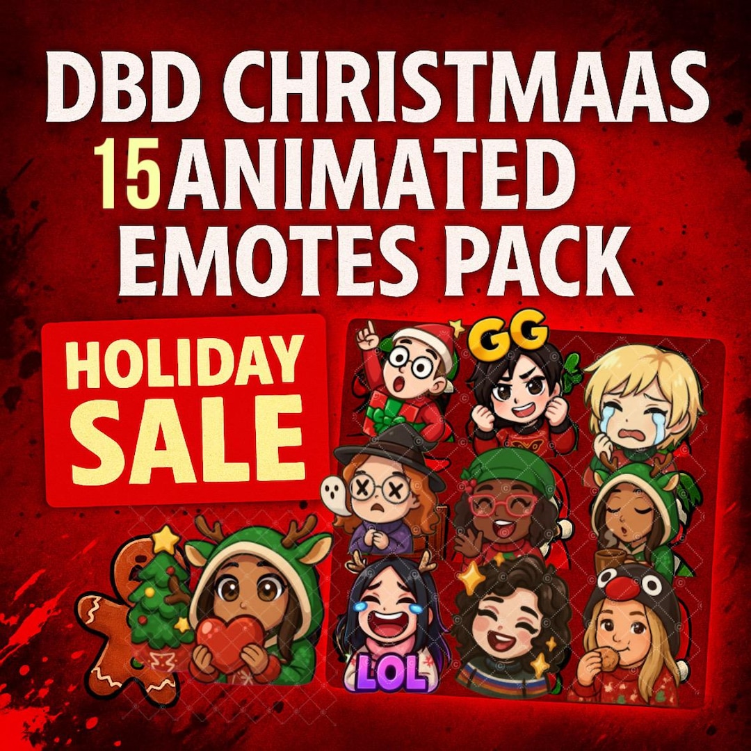 DBD Christmas Animated Emotes Pack • Twitch • Holiday Streamer Pack Gif ...