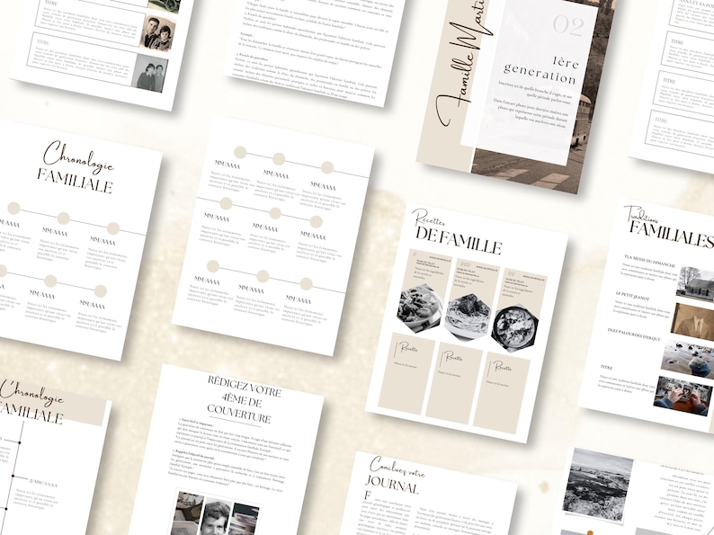 Printable CANVA Pedigree Book Template for Genealogy Research and Work ...