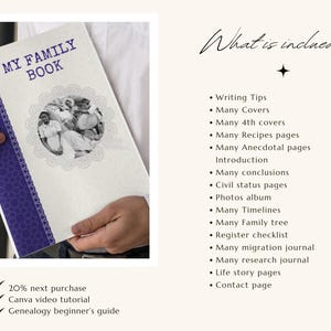 Digital Ancestry Book Template to Fill With Canva, Genealogy Organizer ...