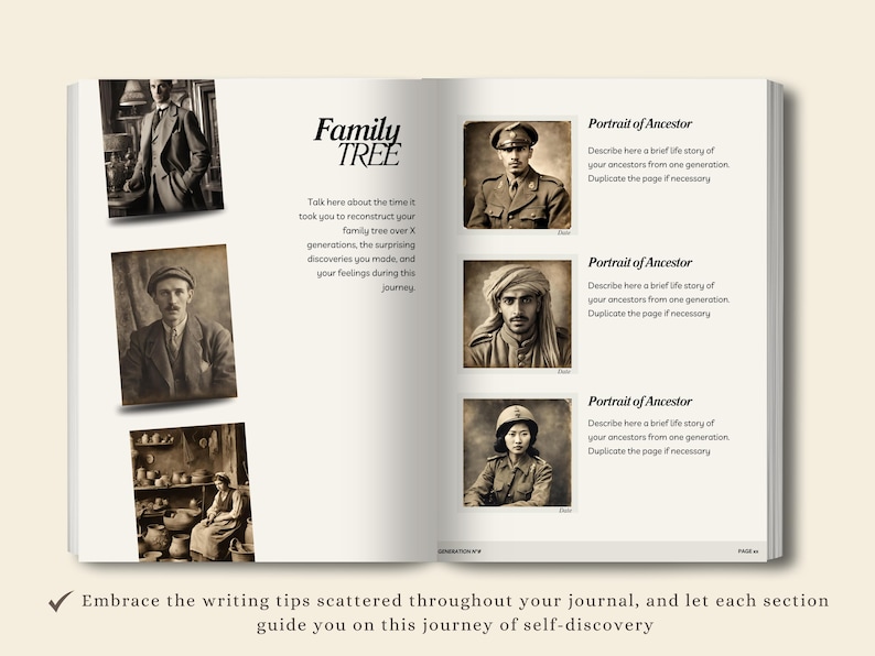 Digital Ancestry Book Template to Fill With Canva, Genealogy Organizer ...
