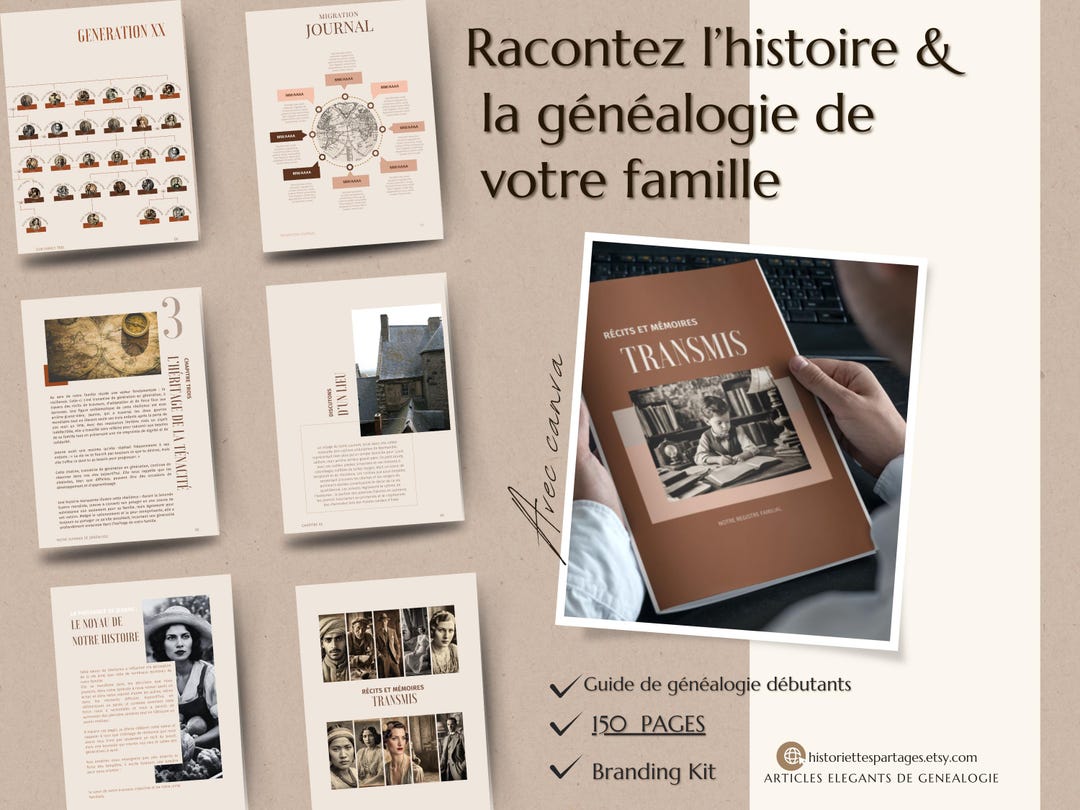 Fillable Digital Ancestry Book Template With CANVA, Organizer and ...