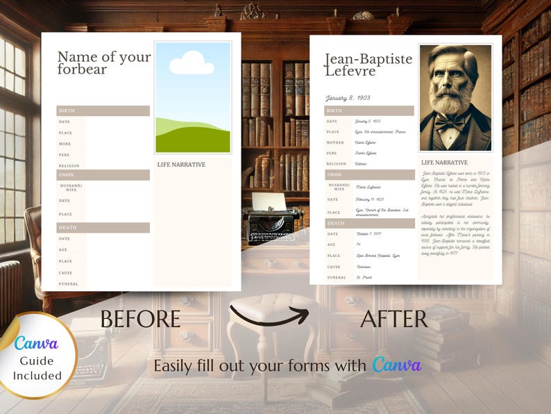 Printable Canva Genealogy Template for Research and Organization ...