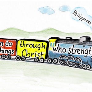 Train, Bible Verse Art Print, Scripture Design, Hand Lettered ...